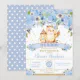 Owl Floral Baby Shower Blue Flowers Baby Boy Invitation | Zazzle