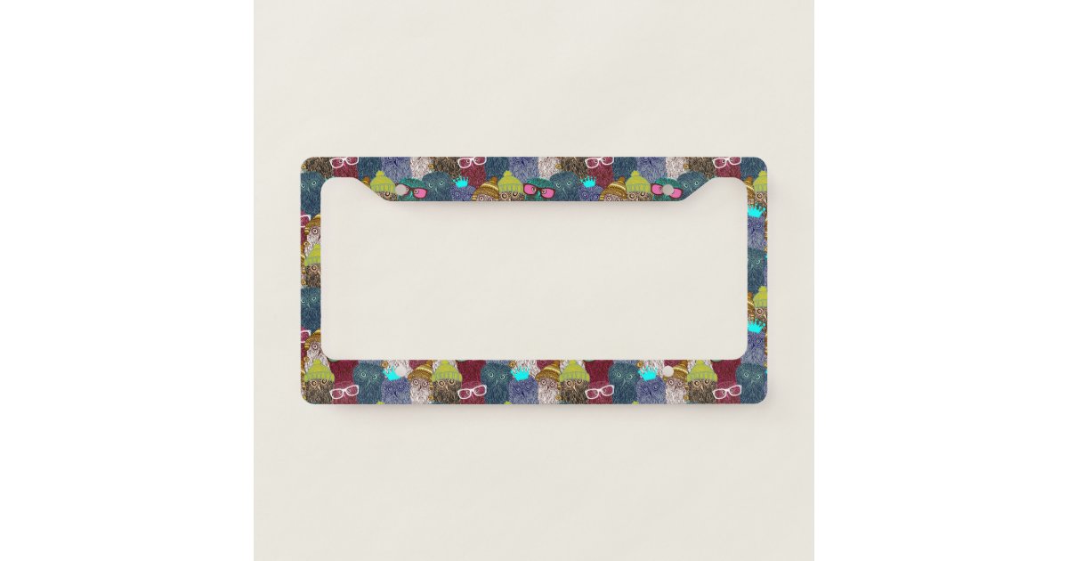 Owl in crown license plate frame | Zazzle
