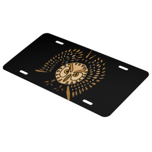Owl in Flight Front License Plate | Zazzle