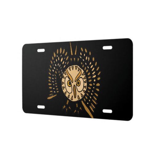 Owl in Flight Front License Plate | Zazzle