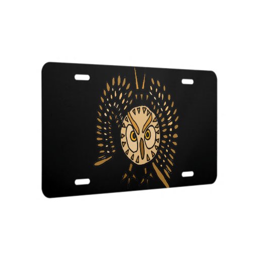 Owl in Flight Front License Plate | Zazzle