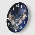 Owl in Flight Large Clock | Zazzle