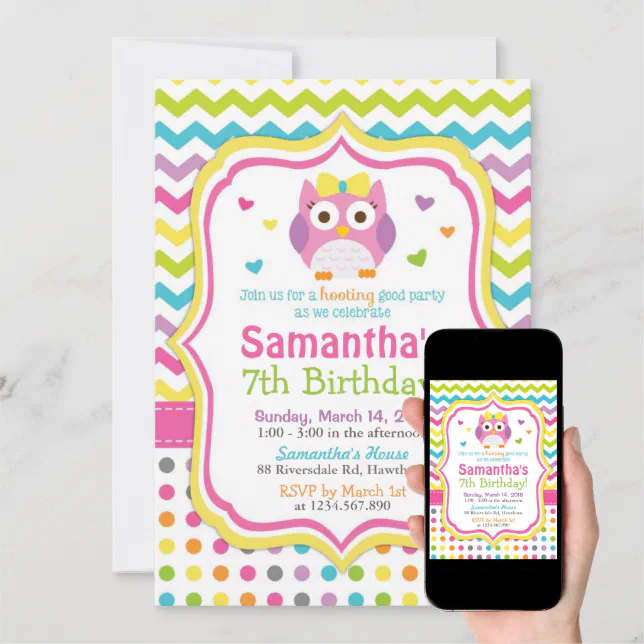Owl Invitation / Owl Birthday Invitation / Invite | Zazzle