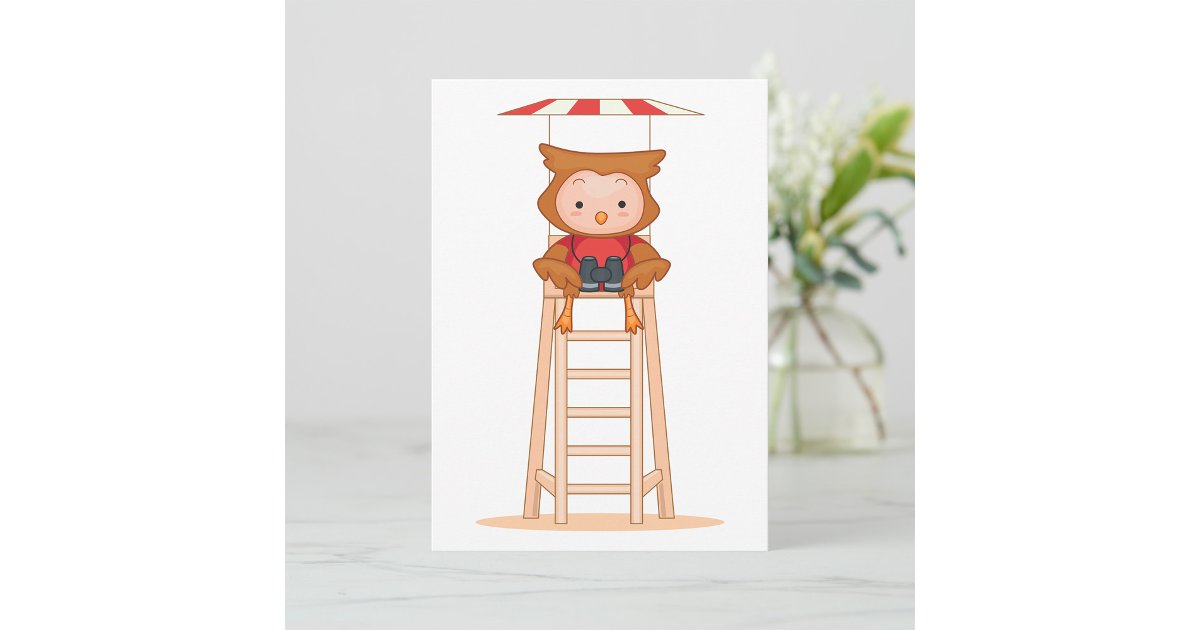 Owl Lifeguard Invitation | Zazzle