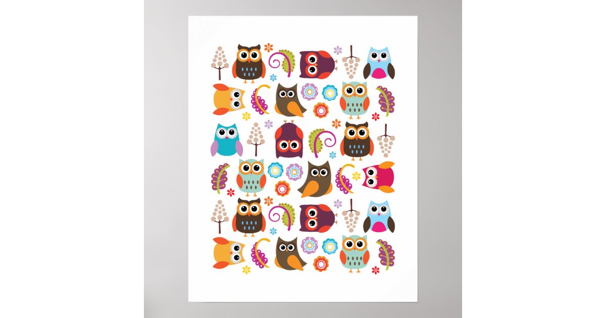 Owl Meeting Poster Print | Zazzle
