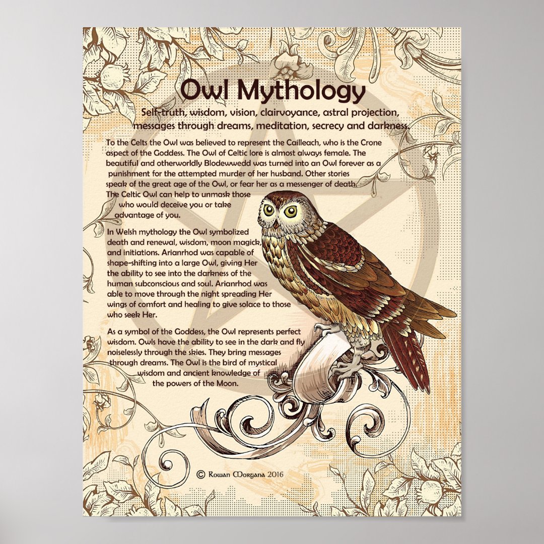 OWL MYTHOLOGY POSTER | Zazzle