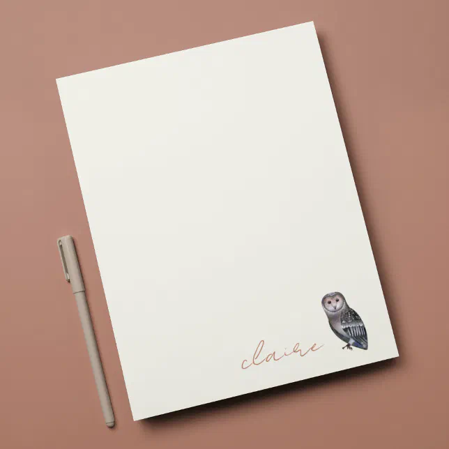 Owl Personalized Note Card | Zazzle