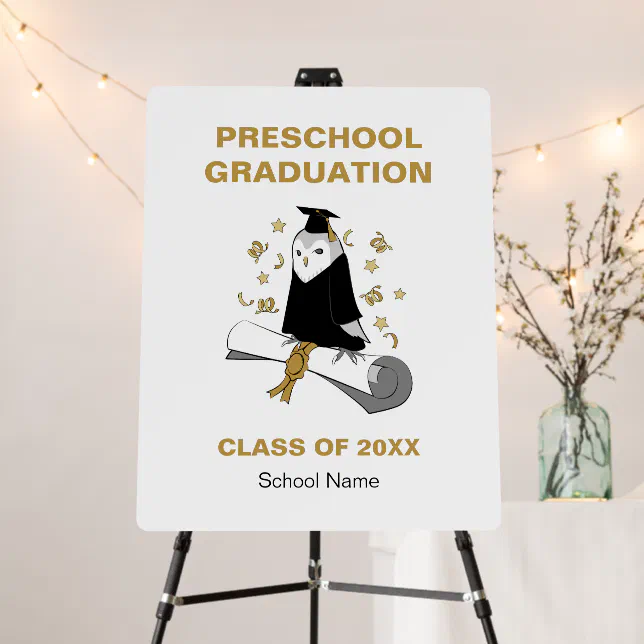 Owl Preschool / Kindergarten Graduation Ceremony Foam Board | Zazzle