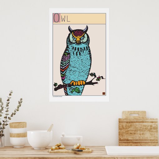 Owl-Print Poster | Zazzle