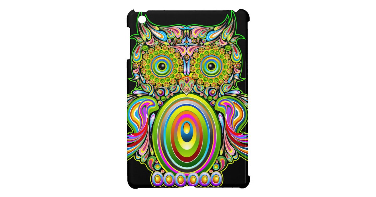 Owl Psychedelic Design iPad Mini Case | Zazzle