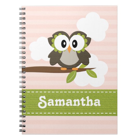 Owl Spiral Notebook Journal Blue | Zazzle.com
