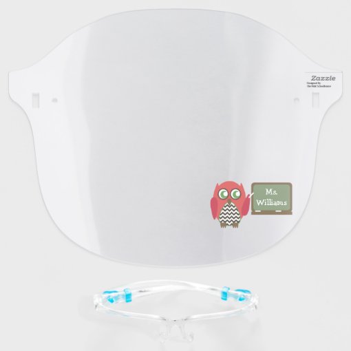 Owl Teacher Chalkboard Face Shield | Zazzle