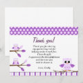 Owl Thank You Card Note Purple | Zazzle