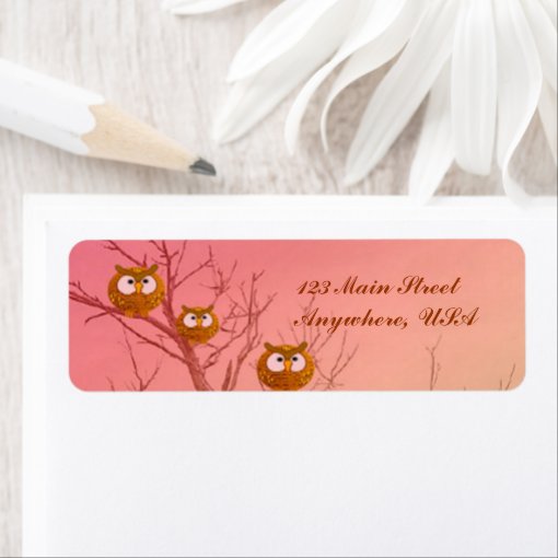 Owl Tree Return Address Labels template | Zazzle