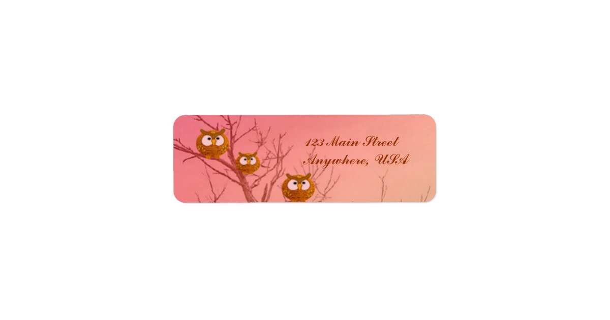 Owl Tree Return Address Labels template | Zazzle