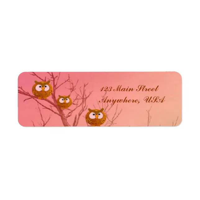 Owl Tree Return Address Labels template | Zazzle