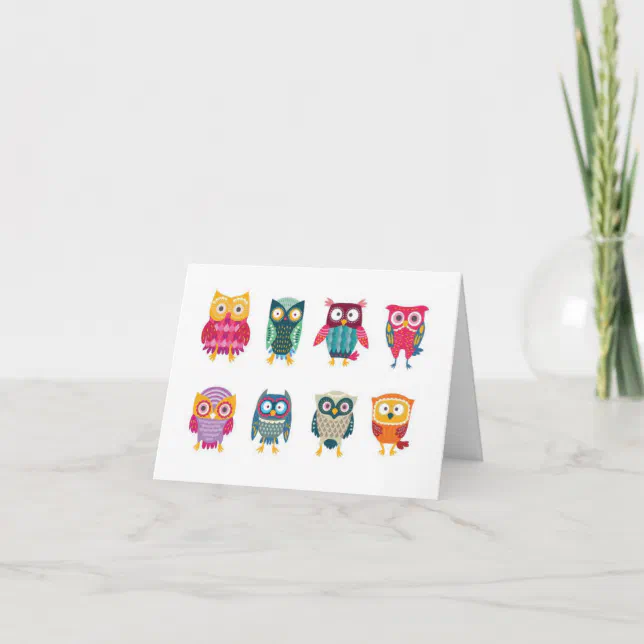 Owls Custom Note Card | Zazzle