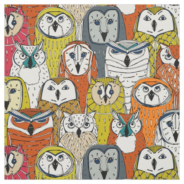 owls limited fabric | Zazzle