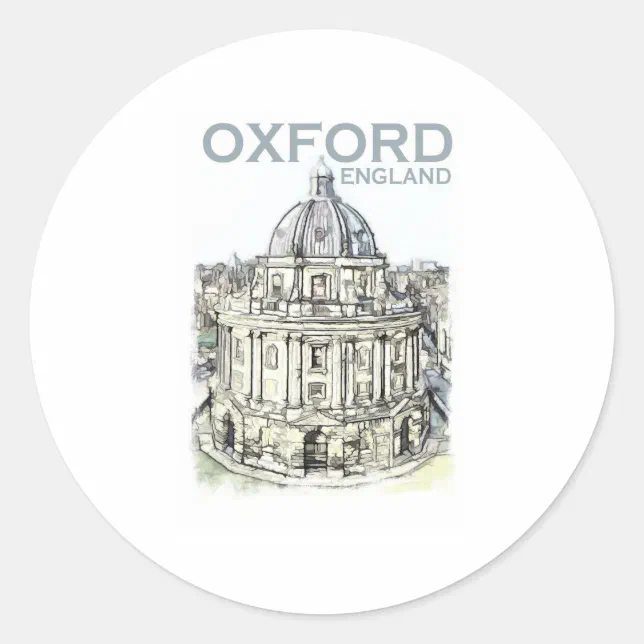 Oxford England Classic Round Sticker | Zazzle