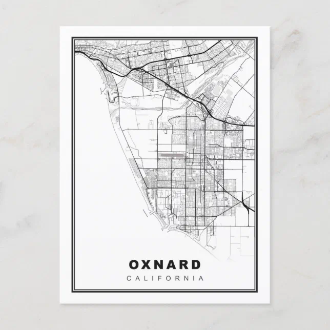 Oxnard Map Postcard | Zazzle