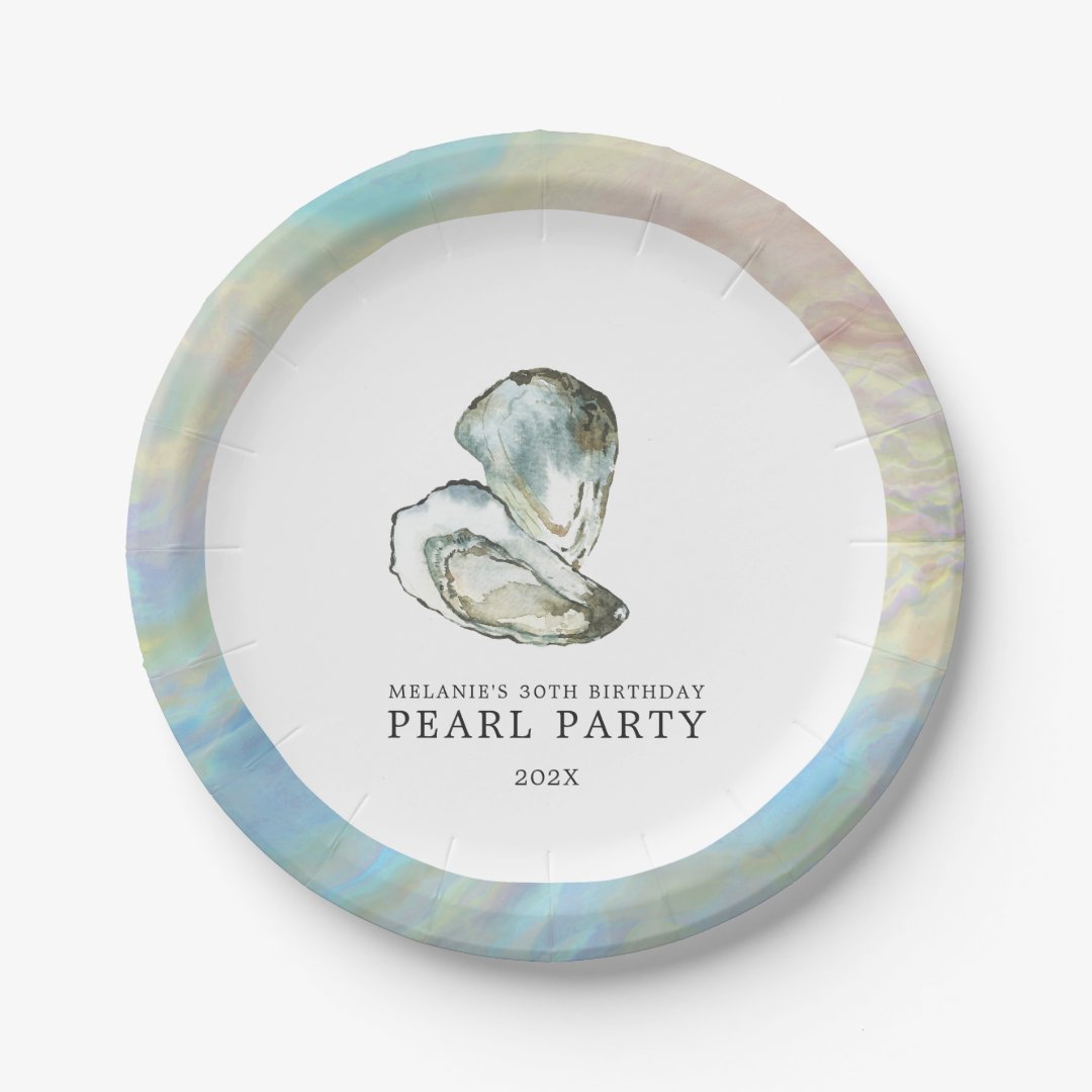 Oyster Pearl Party Dual Oysters | White Paper Plates | Zazzle