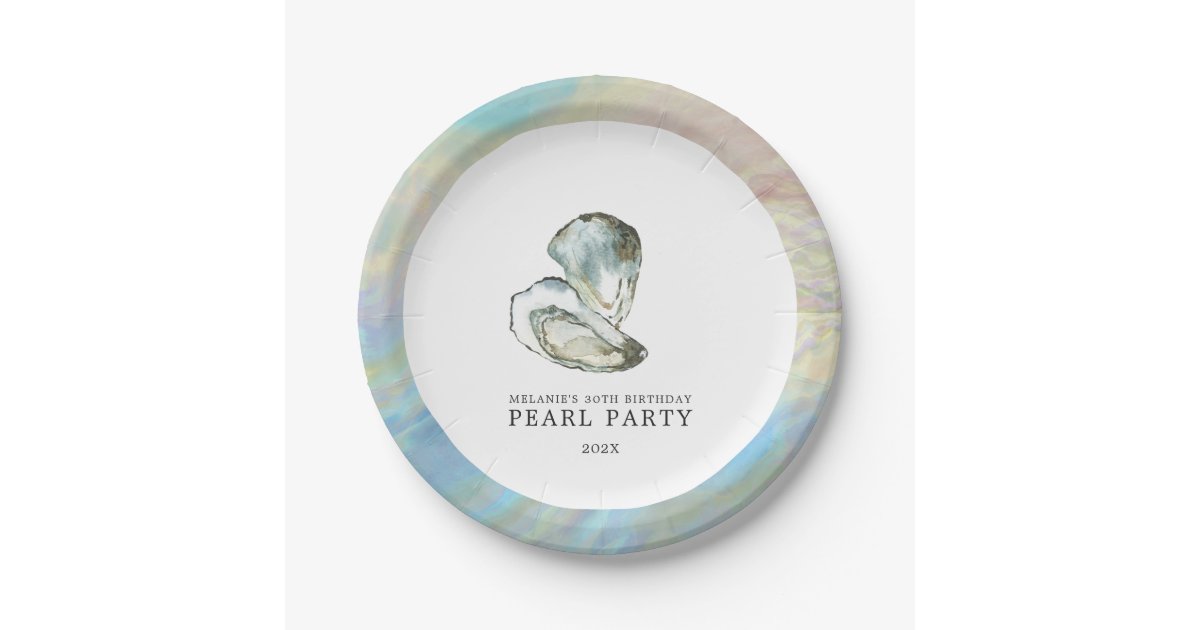 Oyster Pearl Party Dual Oysters | White Paper Plates | Zazzle