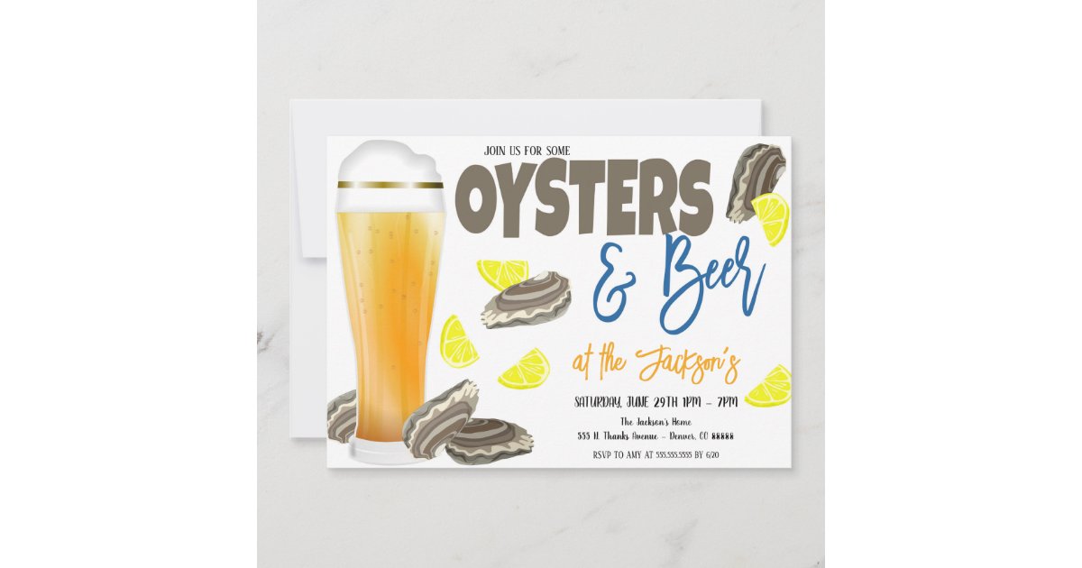 Oysters and Beer Party Invitation | Zazzle