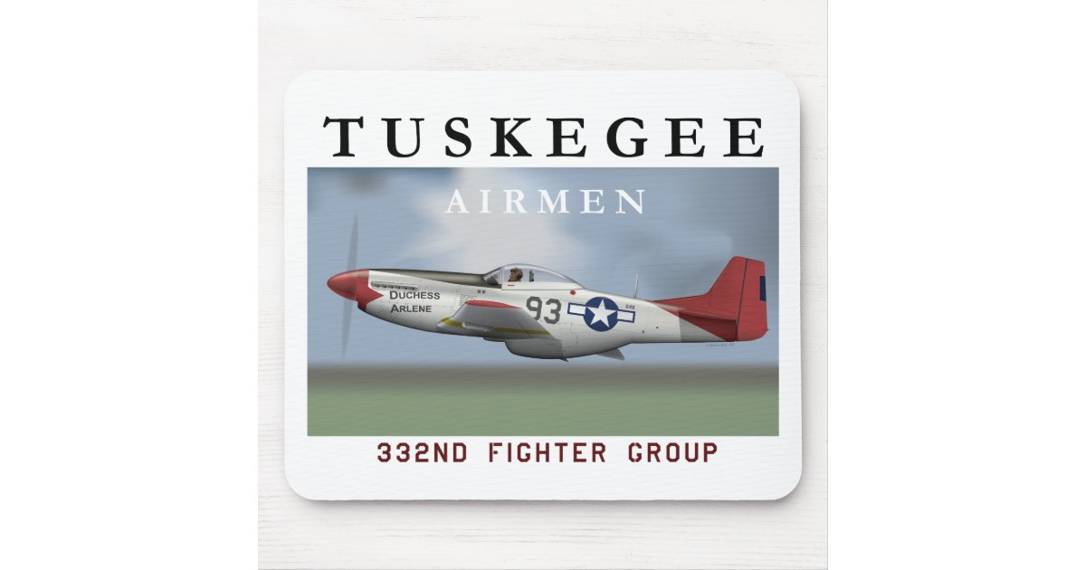 P51D Red Tail fighter flown by Tuskegee Airmen Mouse Pad | Zazzle