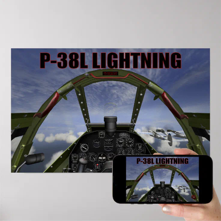 P-38L LIGHTNING COCKPIT VIEW POSTER | Zazzle