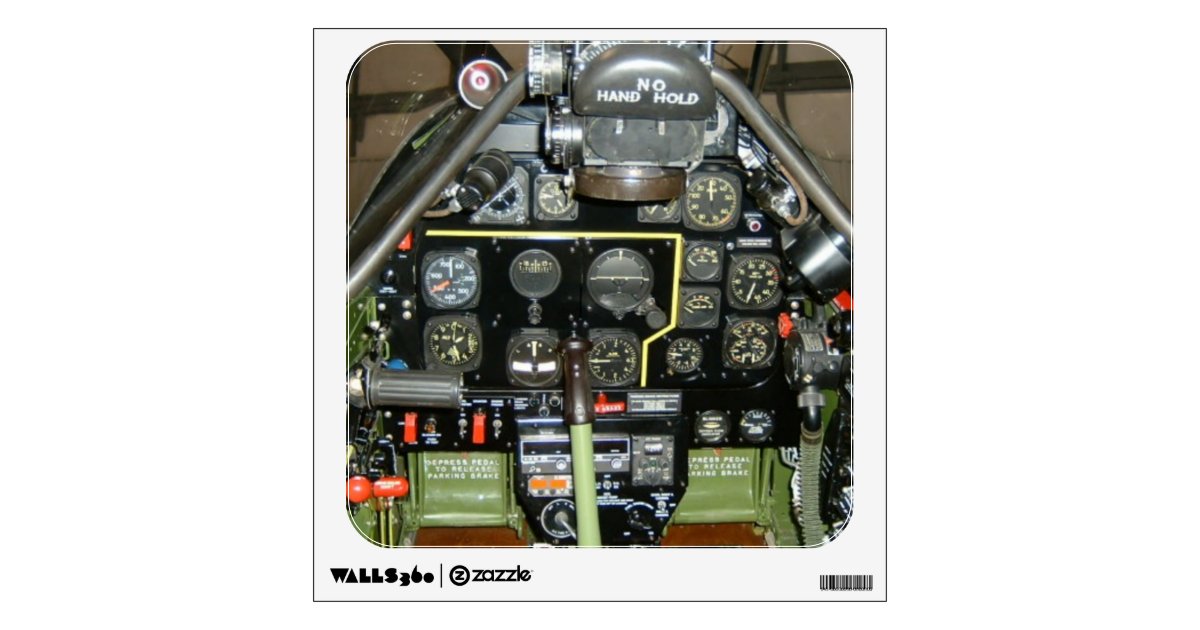P-51 MUSTANG COCKPIT WALL STICKER | Zazzle