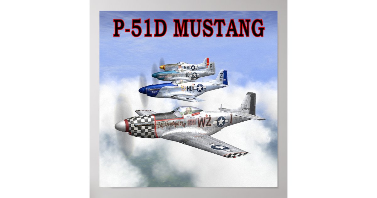 P-51 MUSTANG FLIGHT POSTER | Zazzle