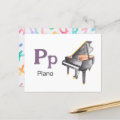 P is for Piano - Alphabet Flash Card | Zazzle