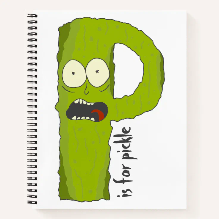 P is for Pickle graphic notebook Alphabet Oops! | Zazzle
