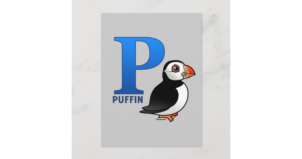 P is for Puffin Postcard | Zazzle