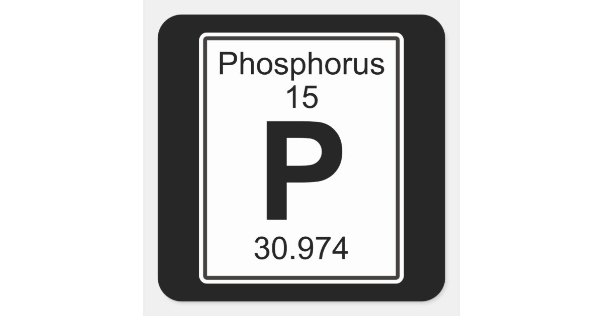 P - Phosphorus Square Sticker | Zazzle