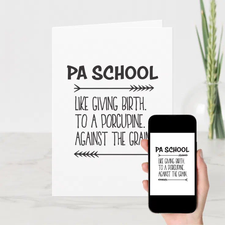 PA Physician Assistant Student PA School Funny Card | Zazzle