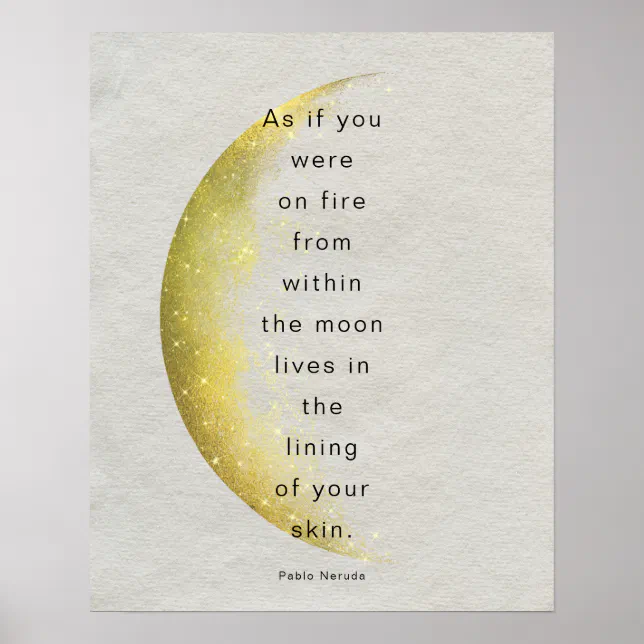 Pablo Neruda Celestial Poem Poster | Zazzle