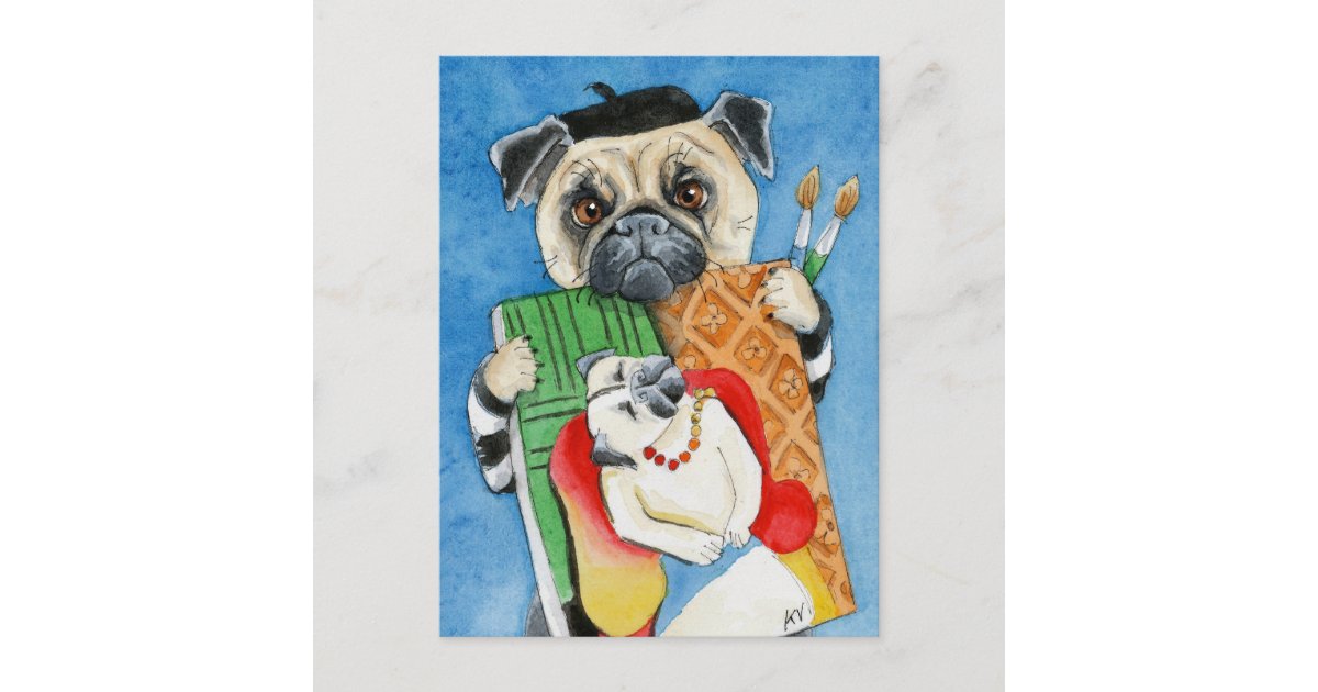 Pablo Pug-casso Postcard | Zazzle