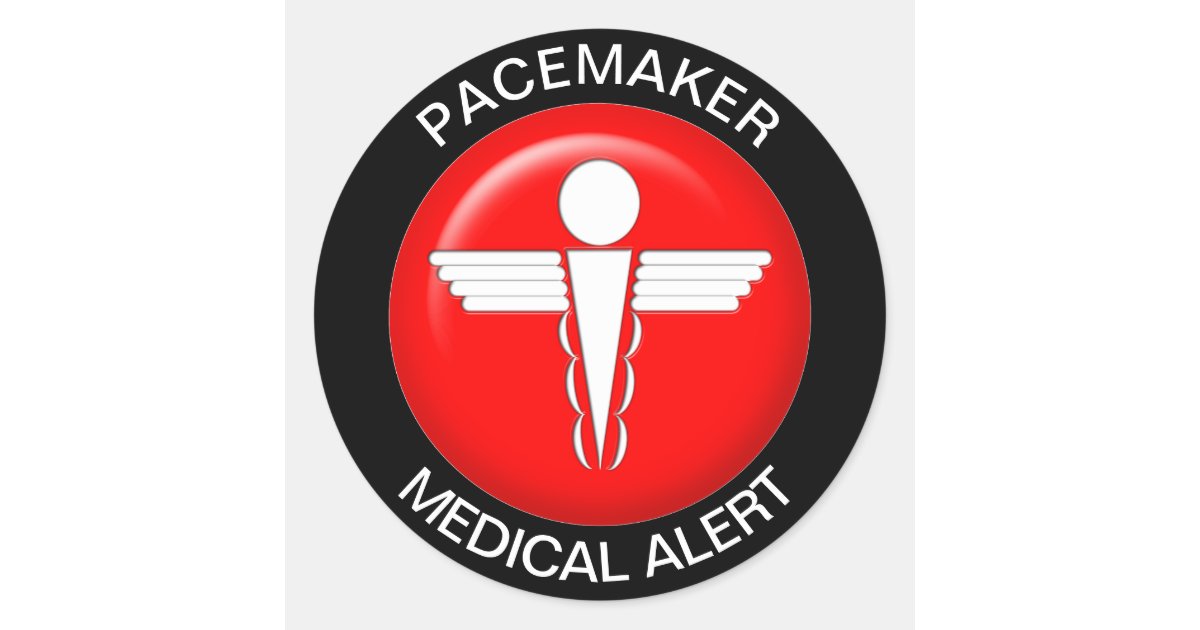 Pacemaker Medical Alert - Round Sticker | Zazzle