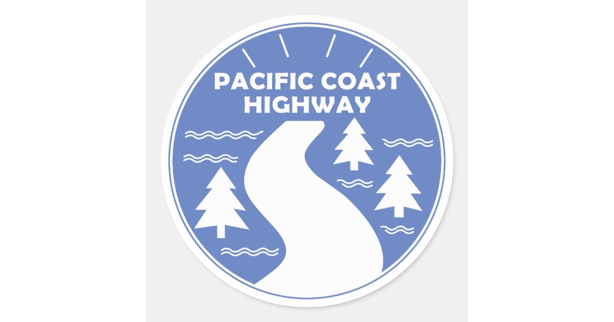 Pacific Coast Highway Classic Round Sticker | Zazzle