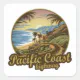 Pacific Coast Highway Retro Square Sticker | Zazzle
