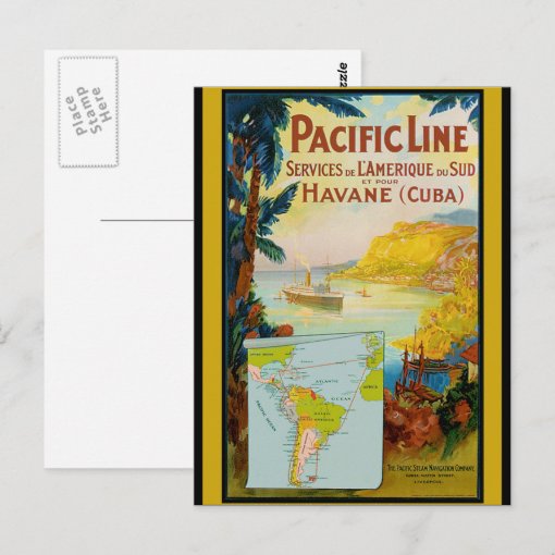Pacific Line Vintage Travel Postcard | Zazzle