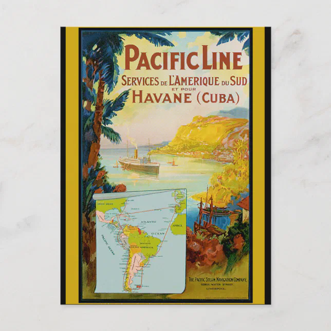 Pacific Line Vintage Travel Postcard | Zazzle