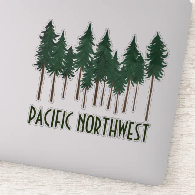 PACIFIC NORTHWEST Tall Pine Trees Forest Sticker | Zazzle