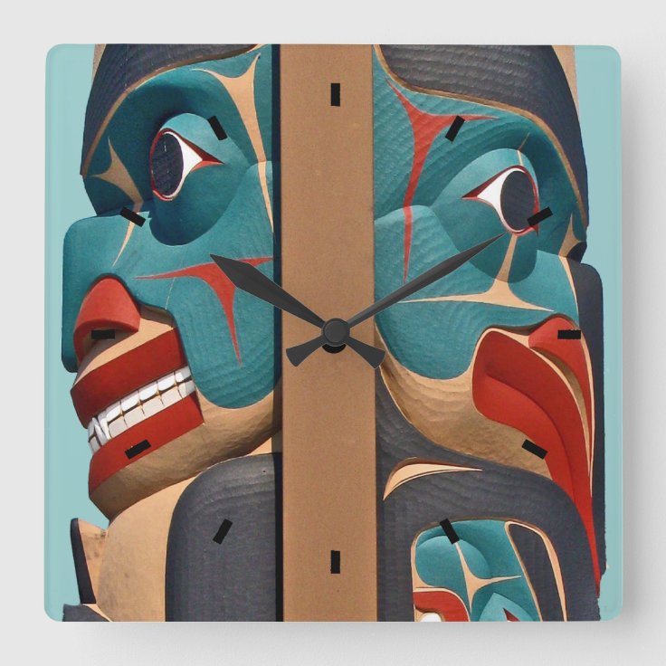 Pacific Northwest Totem Design Wall Clock | Zazzle