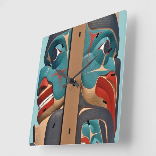 Pacific Northwest Totem Design Wall Clock | Zazzle