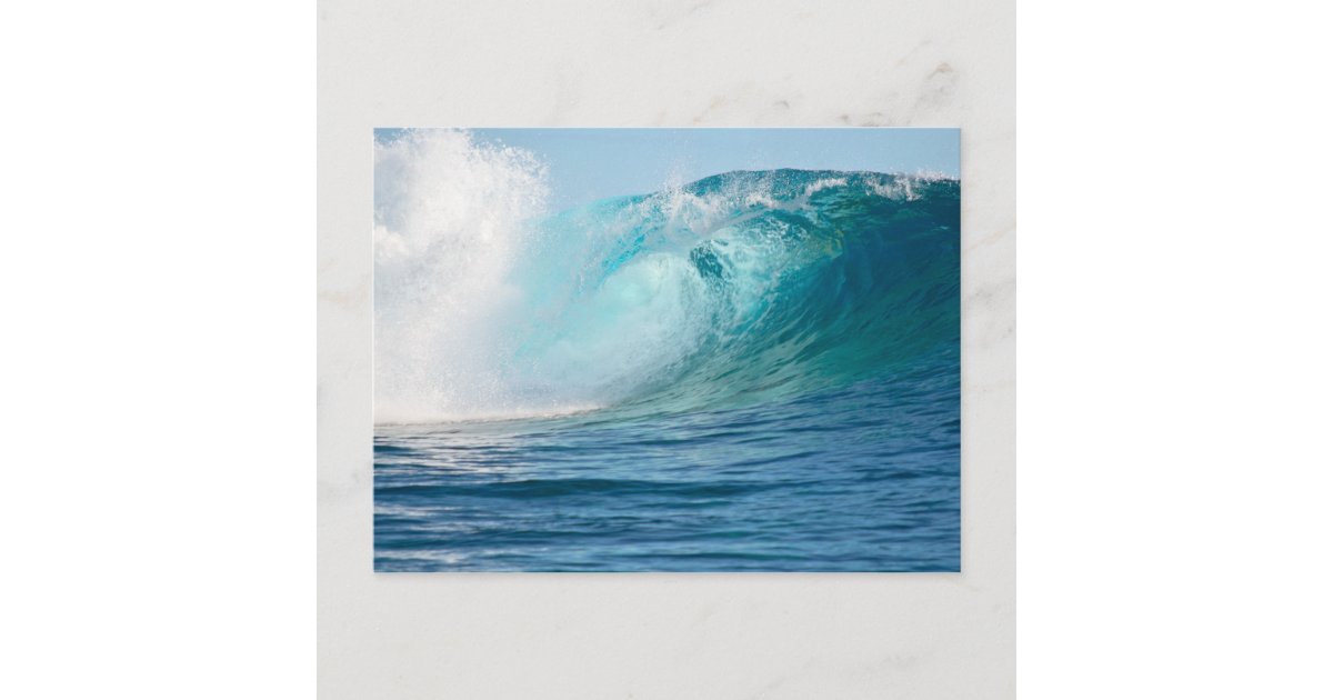Pacific ocean big wave breaking postcard | Zazzle