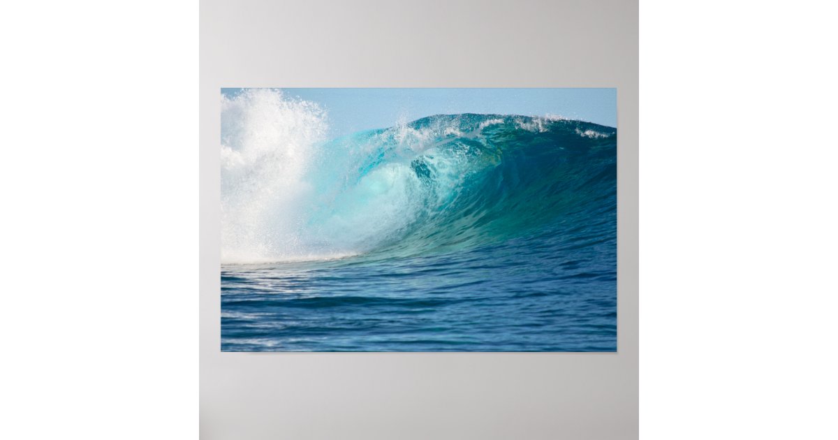 Pacific ocean big wave breaking poster | Zazzle