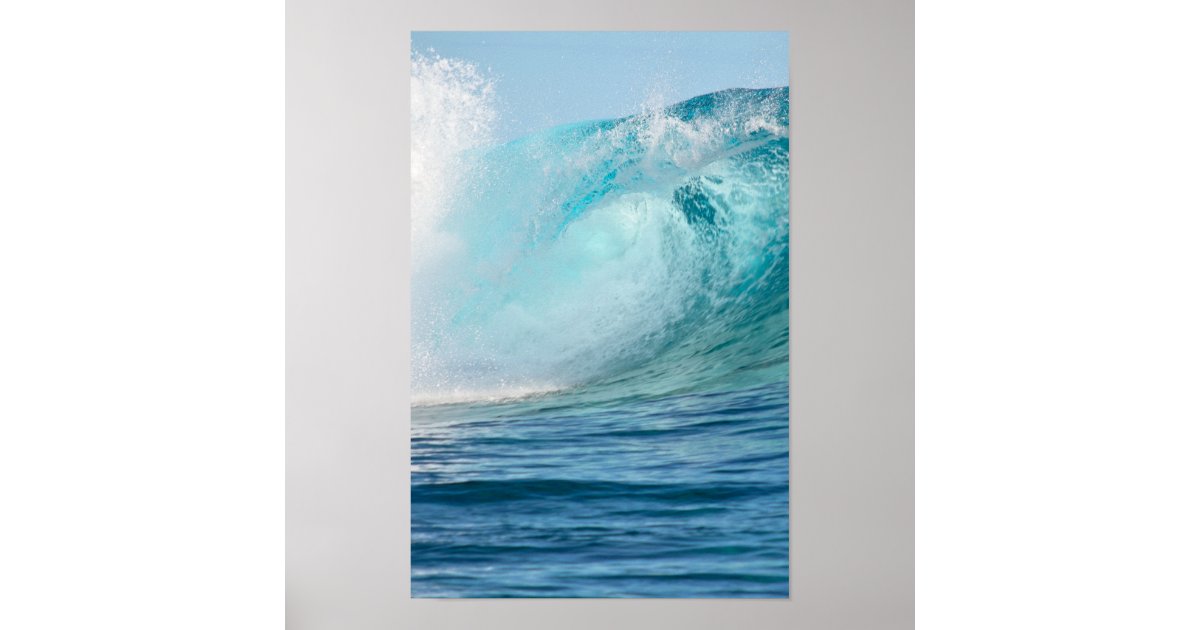 Pacific ocean big wave breaking vertical poster | Zazzle