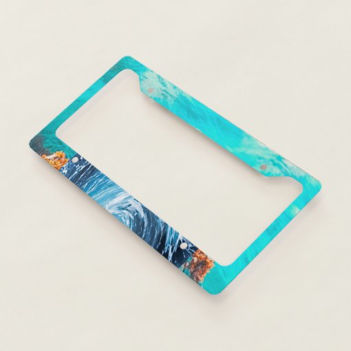 Pacific Ocean Splash License Plate Frame | Zazzle